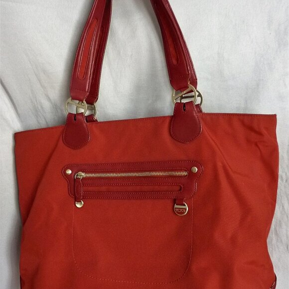 Tumi | Bags | Tumi Red Nylon Leather Carry On Bag Luggage | Poshmark